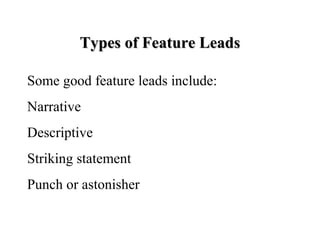 Feature writing final | PPT