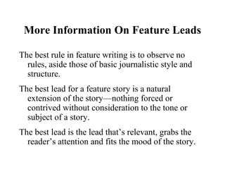 Feature writing final | PPT