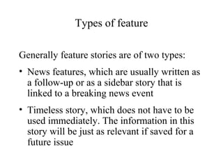 Feature writing final | PPT
