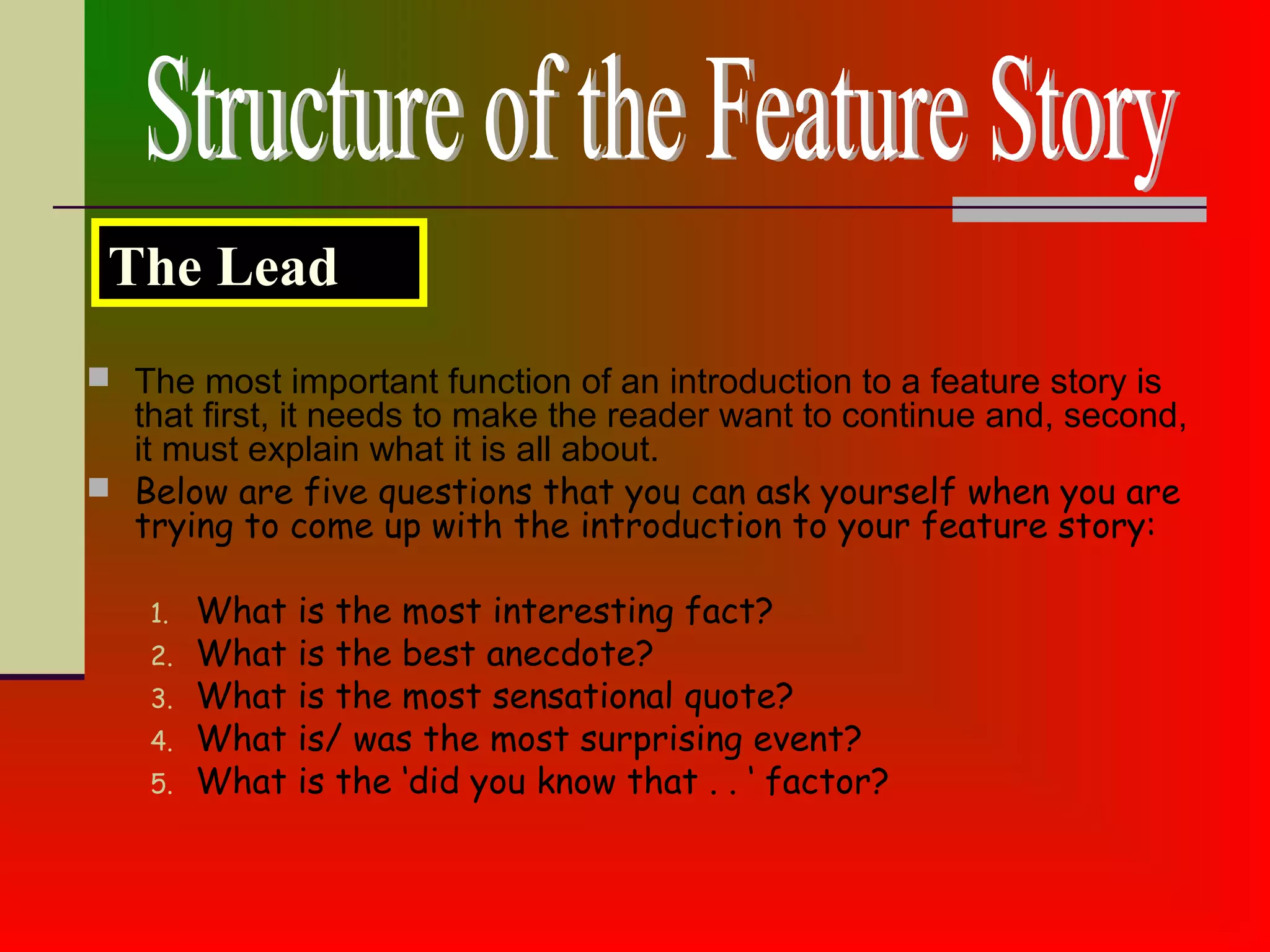 Feature Writing | PPT