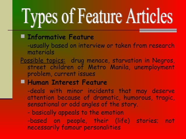 Feature Writing | PPT