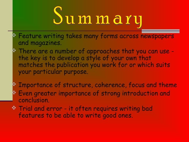 Feature Writing | PPT