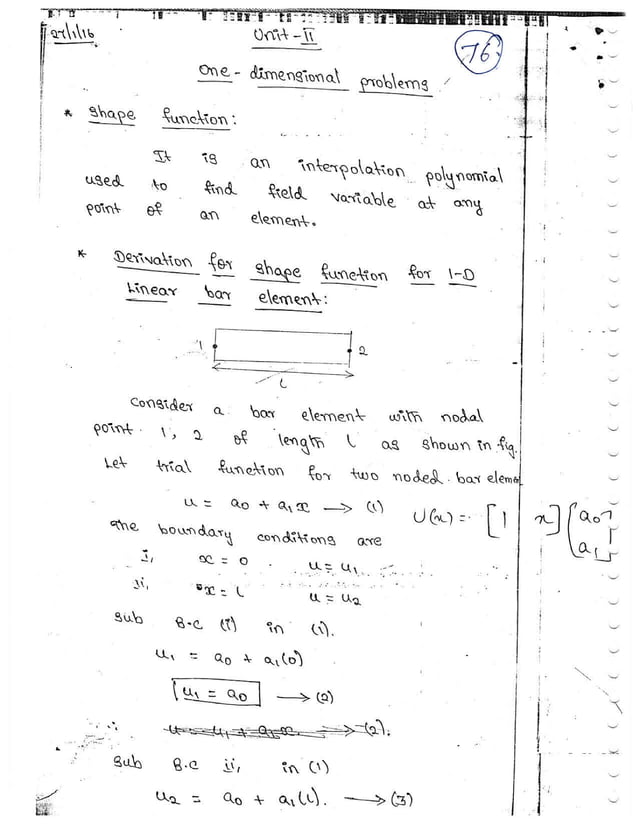 Me6603 Finite Element Analysis Unit Ii Notes And Question Bank