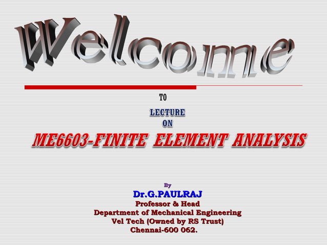 Finite Element Analysis - UNIT-3 | PPT