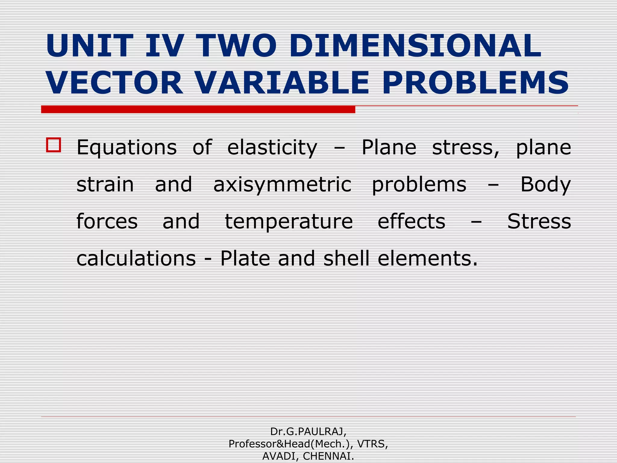 Finite Element Analysis - UNIT-4 | PPT