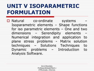 Finite Element Analysis - UNIT-5 | PPTX