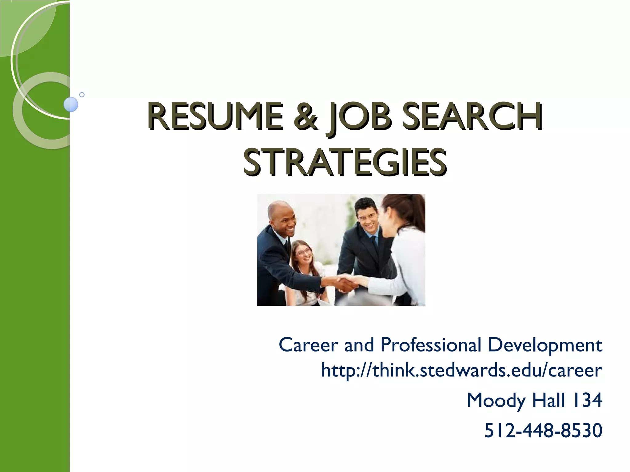Feb. 9 resume-job search strategies | PPT