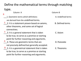 Mathematics 8 Mathematical Axiomatic system.ppt