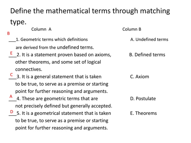 Mathematics 8 Mathematical Axiomatic system.ppt
