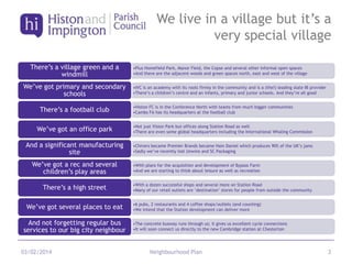 Histon & Impington PC Neighbourhood Plan; Feb 14 open meeting | PPT