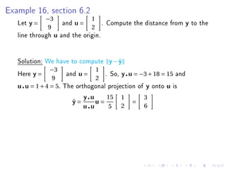 Orthogonal Projection Formula