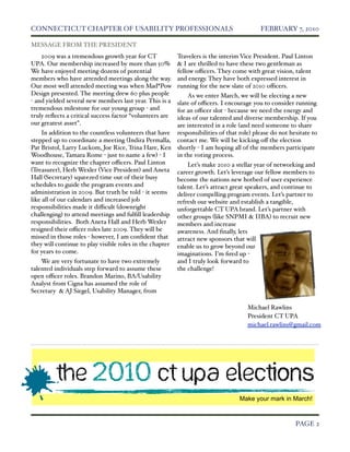 Feb 2010 CT UPA Newsletter | PDF | Business Expos & Conferences | Events