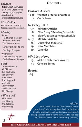 Tates Creek Christian Church Current | PDF