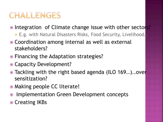 Status and Challenges at Macro and Micro level Implementation of Climate Change and SDGs in ...