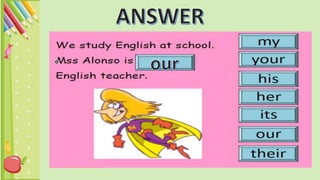 english possessive pronouns part | PPTX