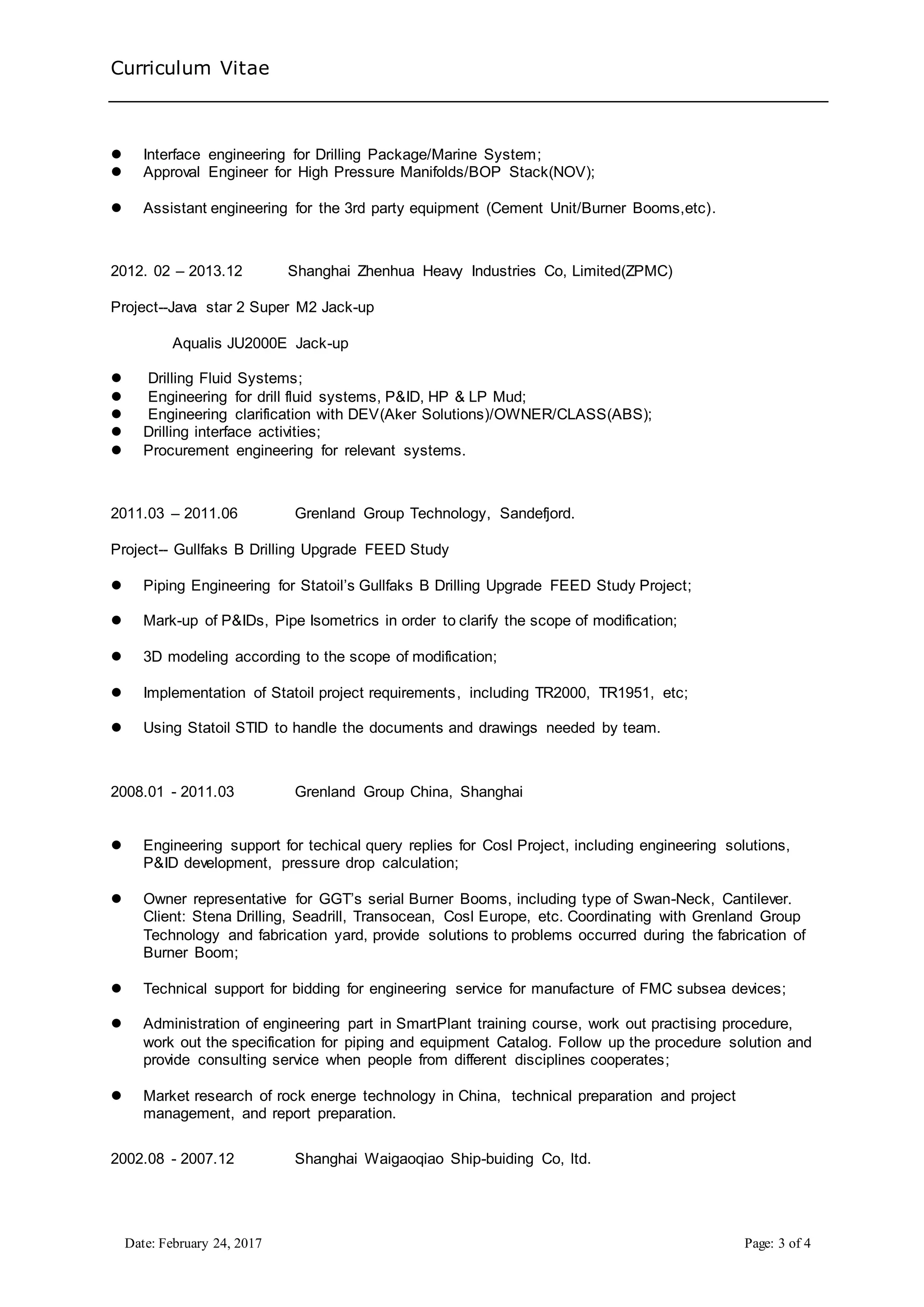 CV for Bob Gao 022017 | PDF