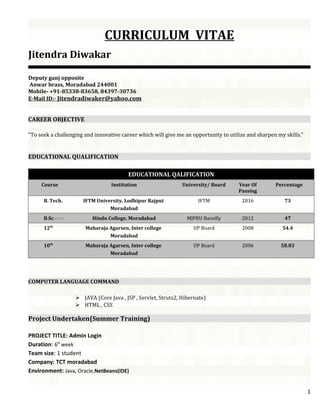Jitendra Diwakar(CV) | PDF