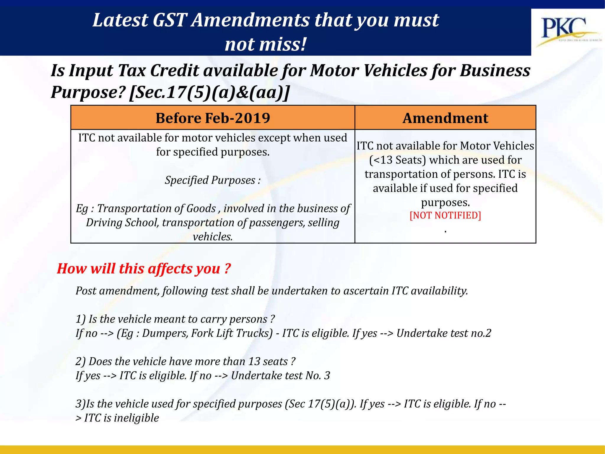 Latest GST amendments you must not miss! | PPT