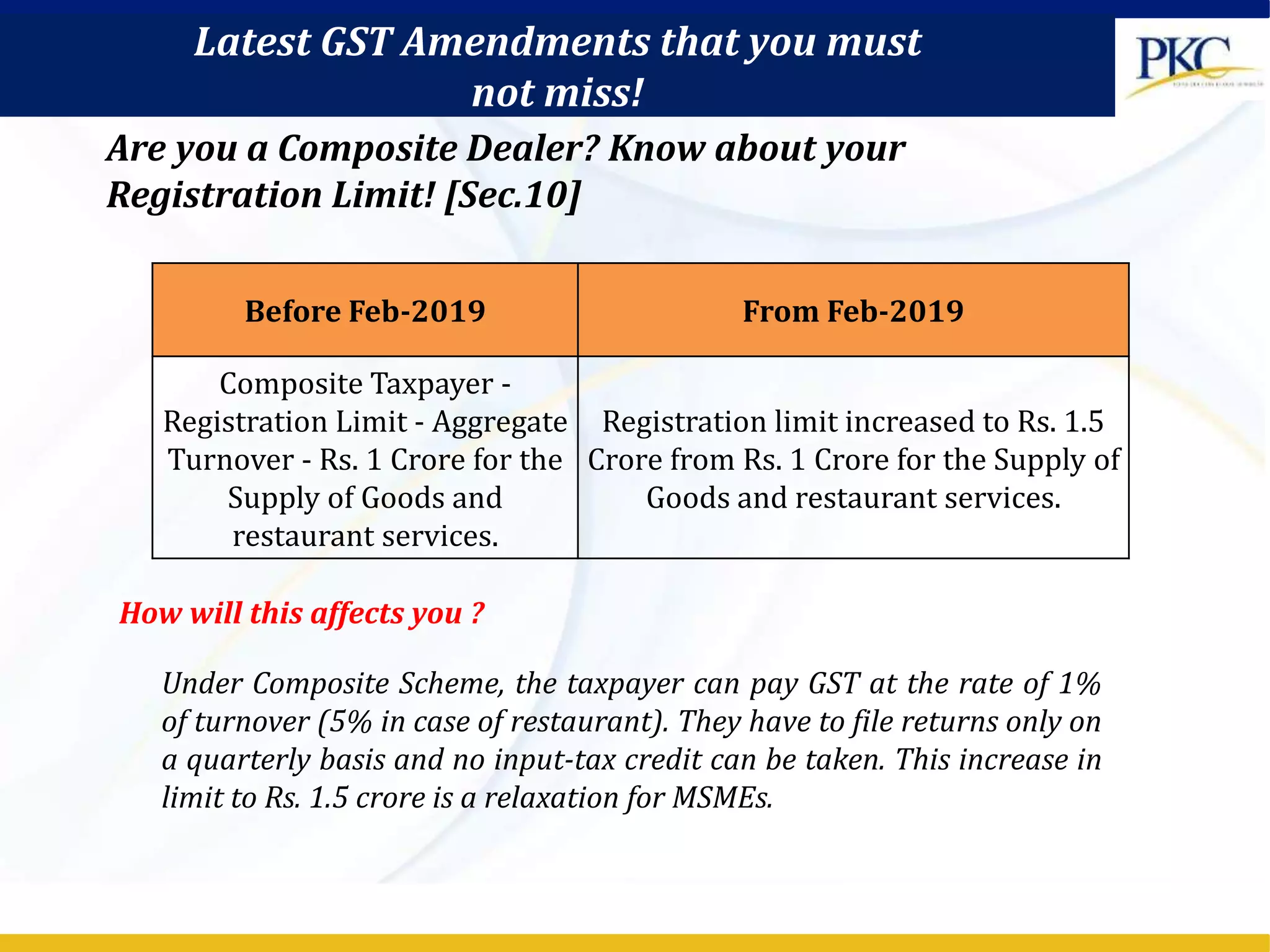 Latest GST amendments you must not miss! | PPT