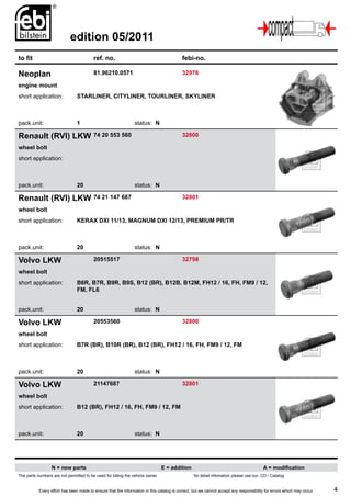 Febi truck 05-2011 | PDF | Commercial Trucks | Auto Body Styles