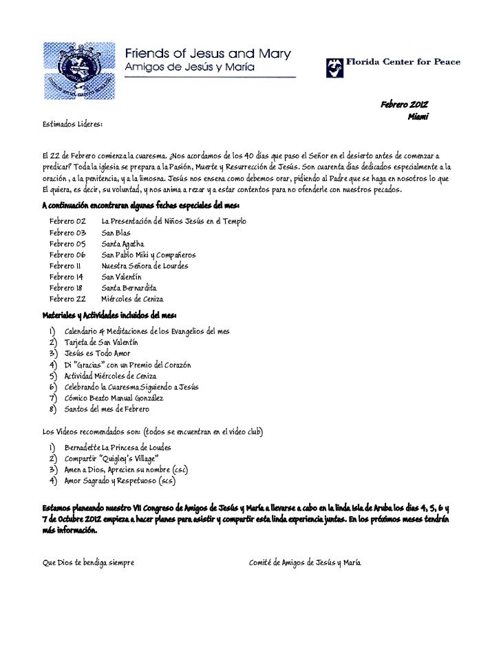 Paquete de actividades para Febrero 2012
