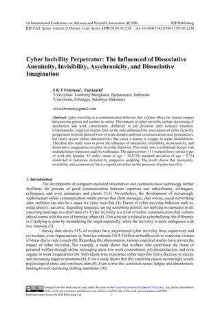 Cyber Incivility and its impact | PDF | Social Networking | Internet