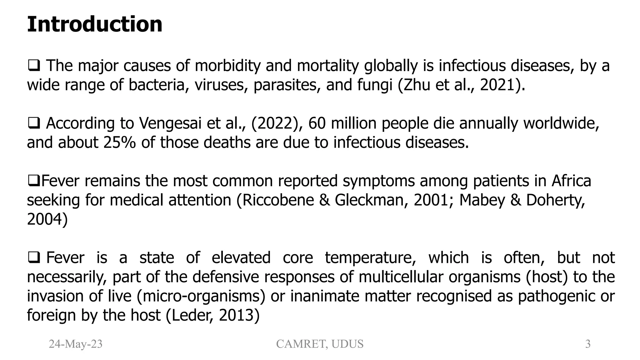 Febrile illness in the tropical regions. | PPTX