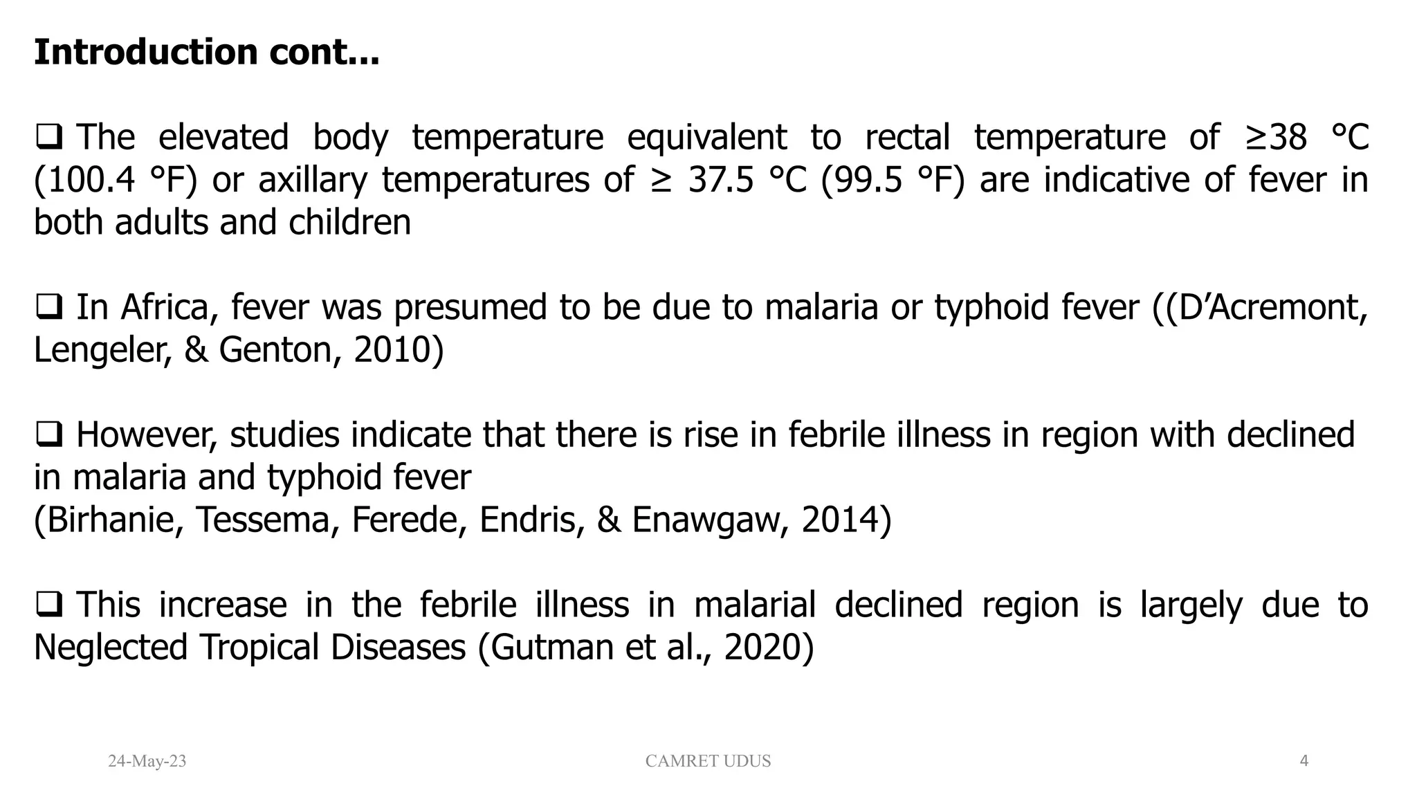 Febrile illness in the tropical regions. | PPTX