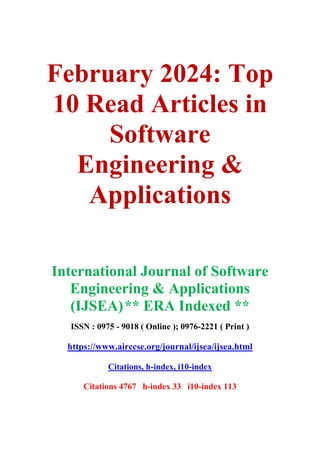 February 2024: Top 10 Read Articles in Software Engineering ...
