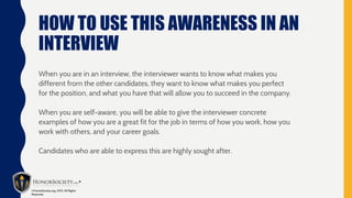 Self & Skills Awareness Presentation - Leadership, Values, and Benefits ...