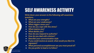 Self & Skills Awareness Presentation - Leadership, Values, and Benefits ...