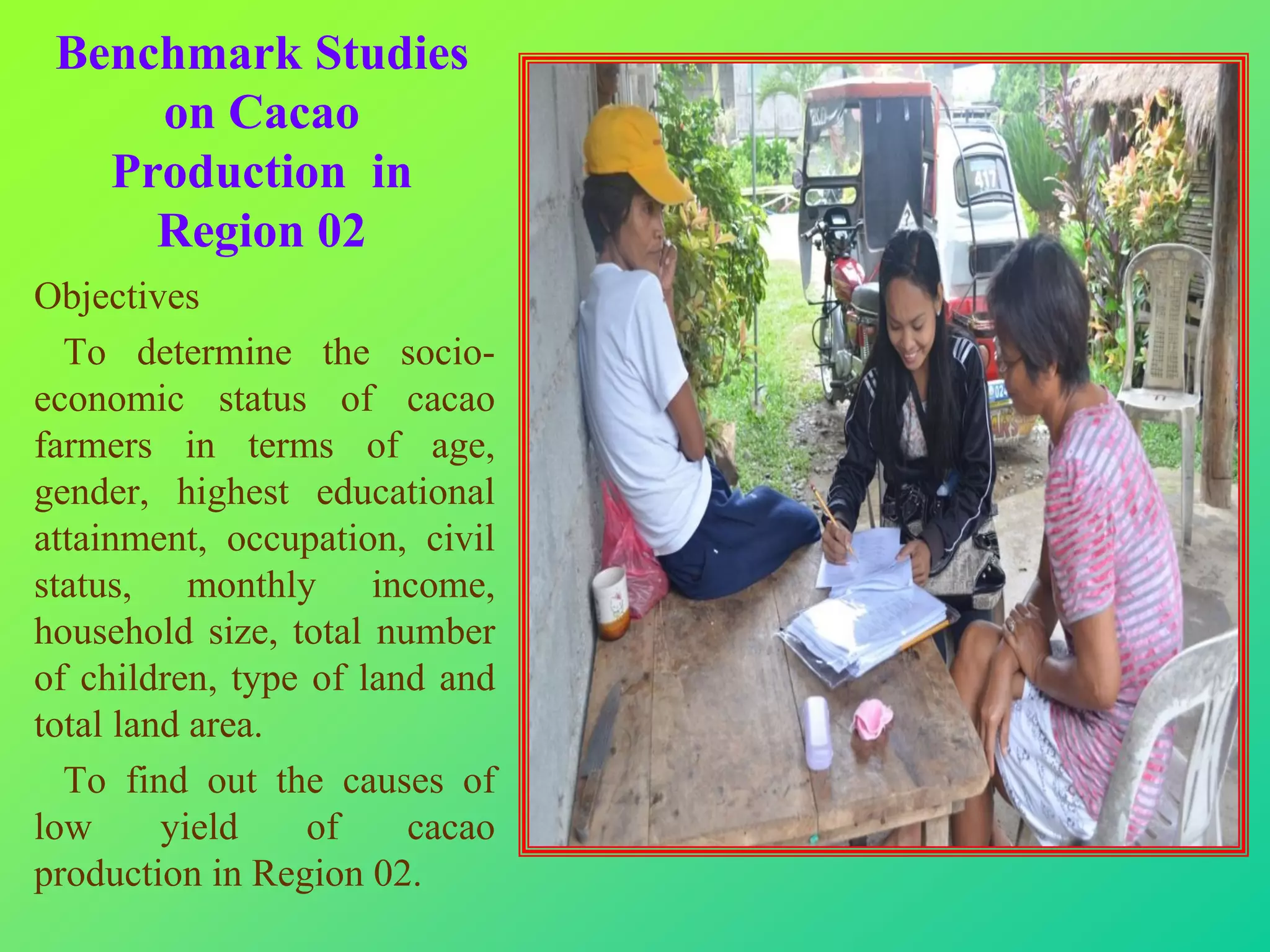 R & D/E Project on Cacao Production, Processing and Utilization in ...