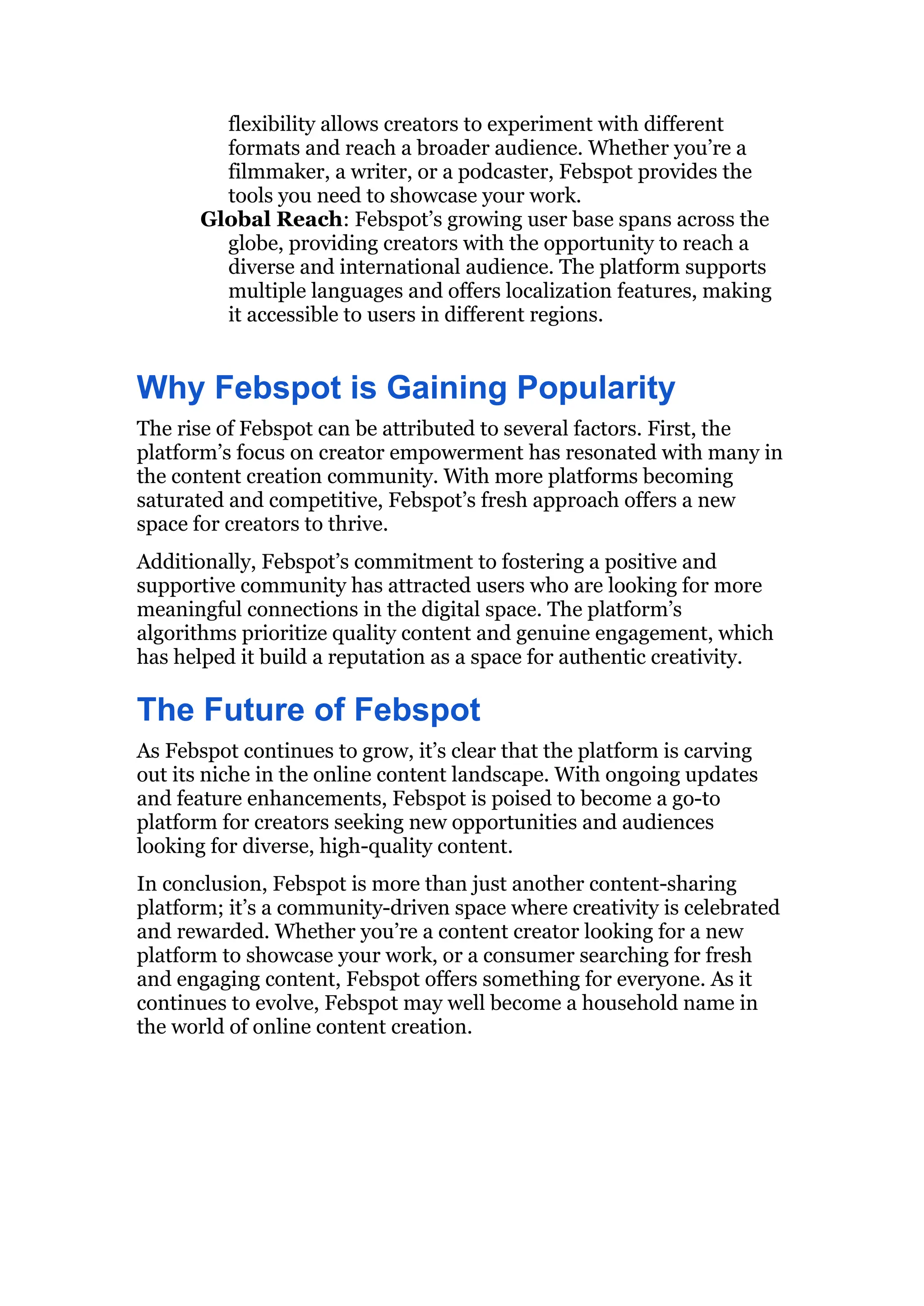 Febspot is more than just another content sharing platform. | PDF ...