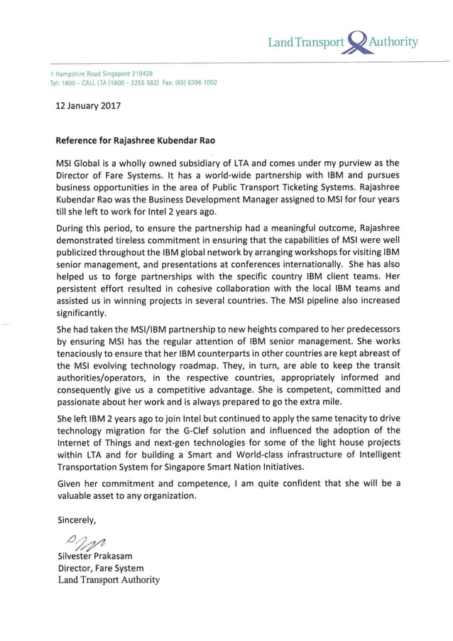 Reference Letter from LTA Director | PDF