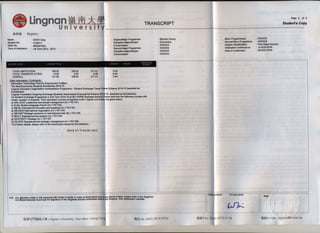 Transcript and Grading Scheme_DENG Qing | PDF