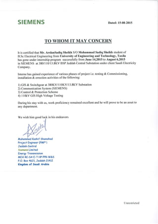 Internship Letter_SIEMENS | PDF