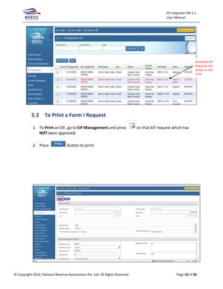 Form I filing For Importer using Weboc | PDF