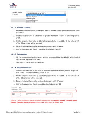 Form I filing For Importer using Weboc | PDF