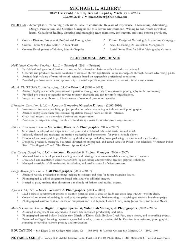 Michael Albert Resume | PDF