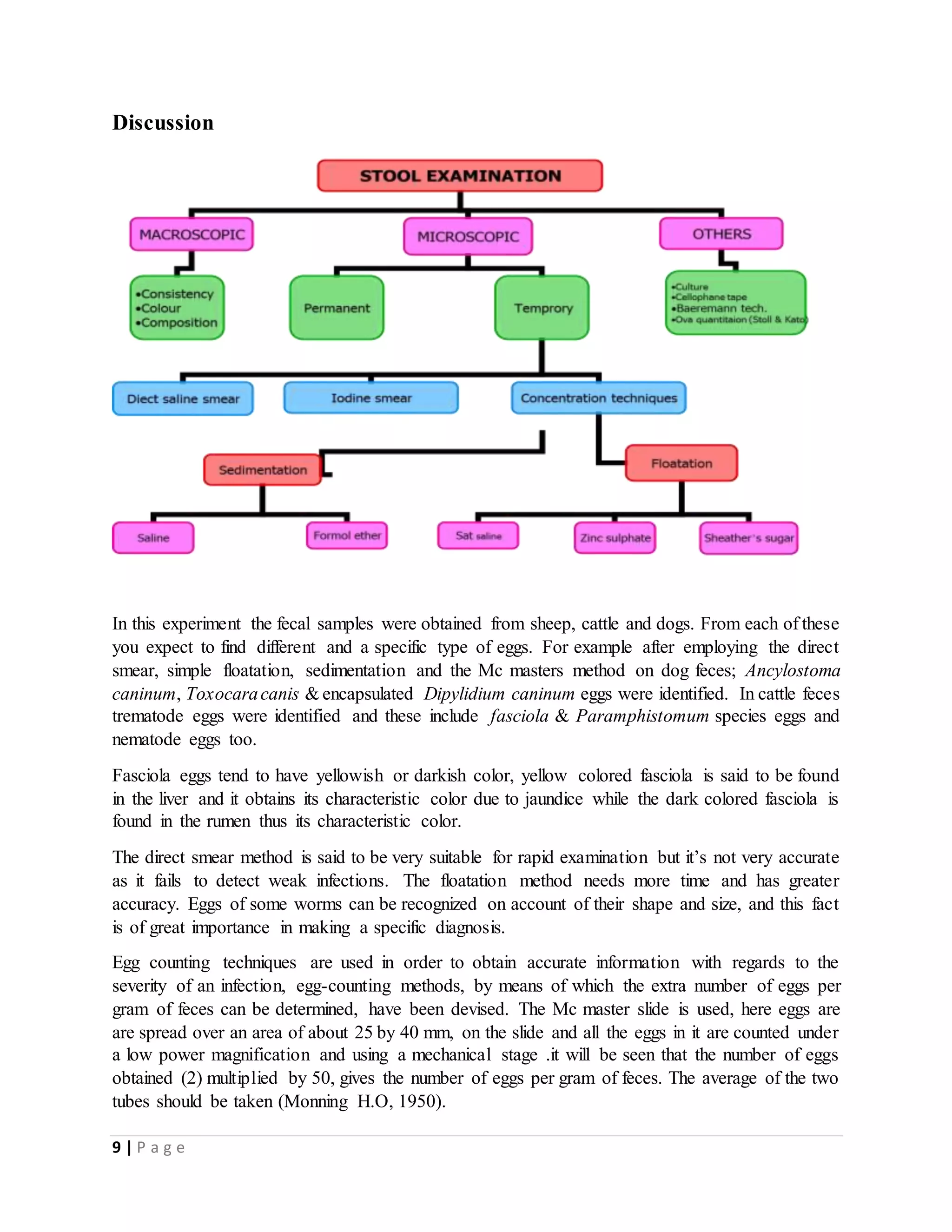 Fecal examination lab report | DOCX