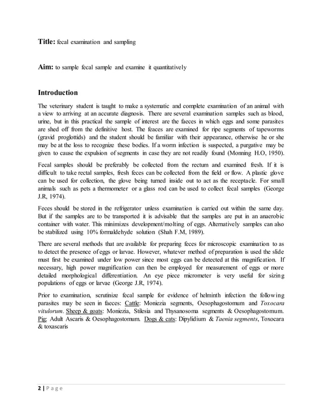 Fecal examination lab report | DOCX | Digestive Disorders | Diseases ...