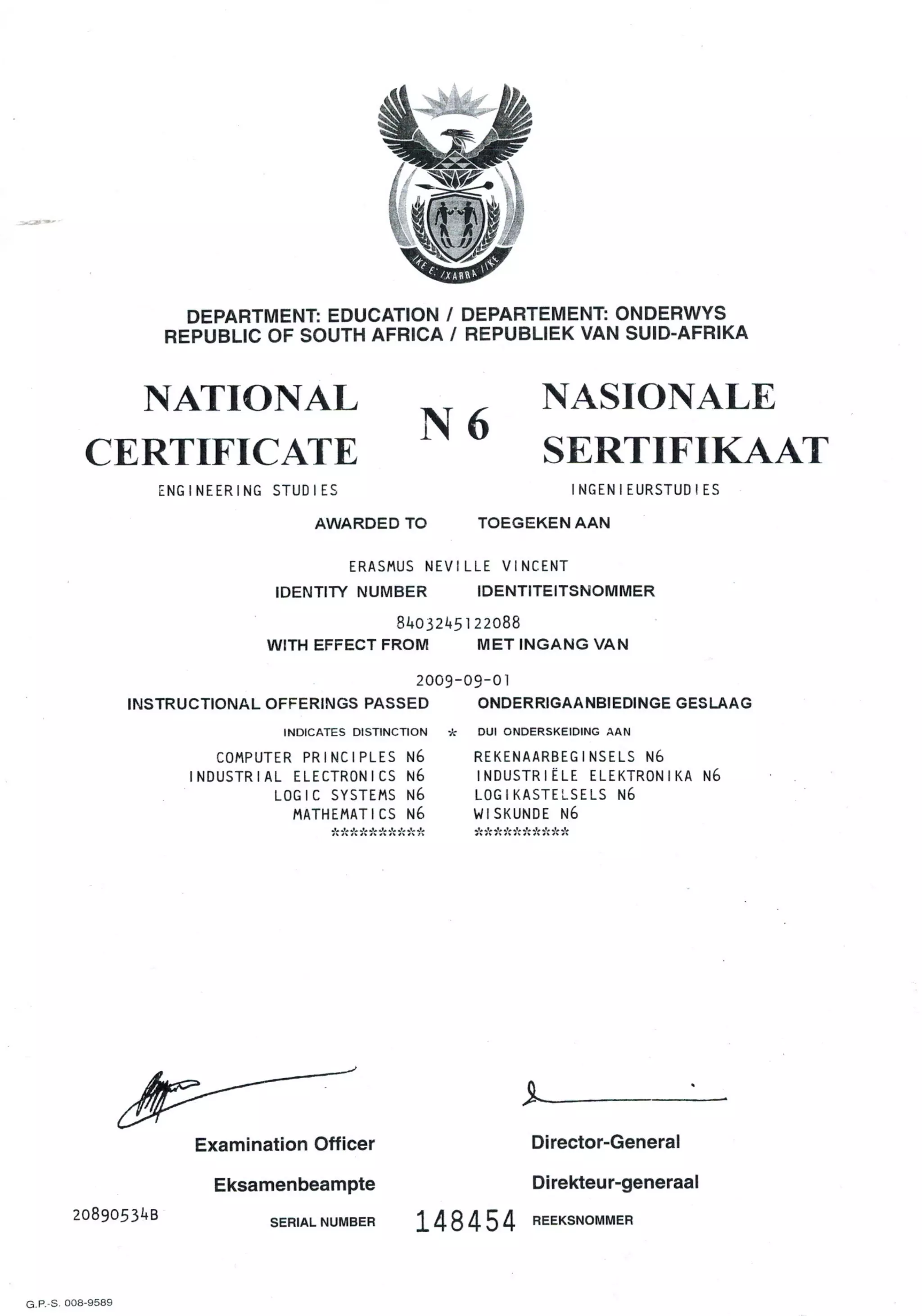 N6 Certificate | PDF