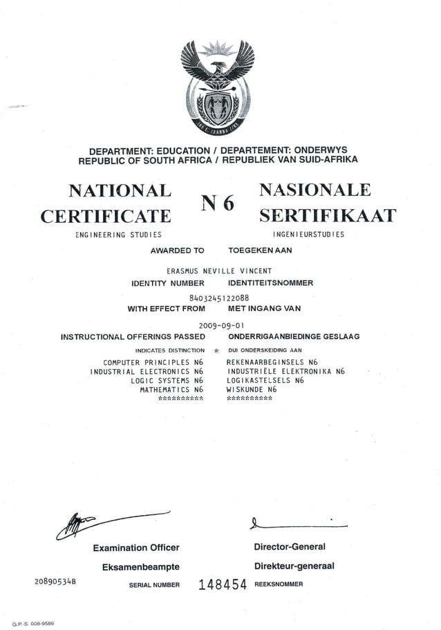 N6 Certificate | PDF