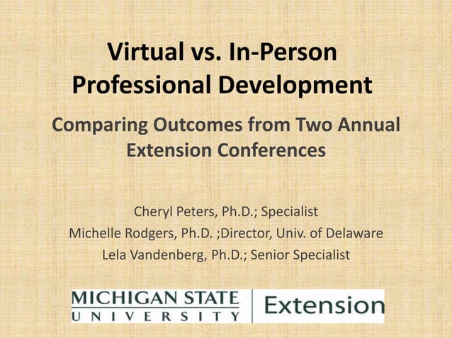 Virtual vs. In-Person Professional Development | PPTX | Web ...