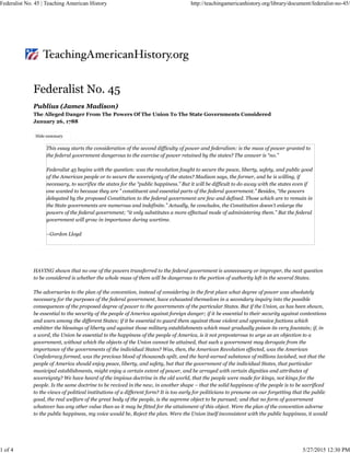 Fed 45 | PDF | Civic affairs | Politics