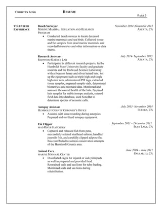 Christen Long's Resume | PDF