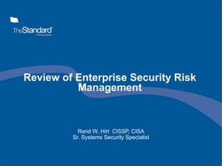Review of Enterprise Security Risk Management | PPT