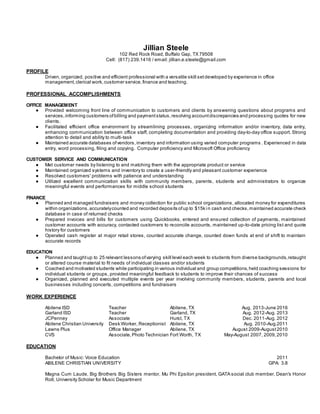 JSteeleResume (1) | DOCX | Information Services Industry | Industries