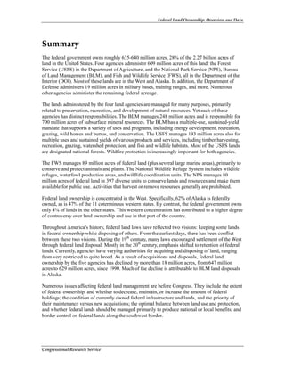 Federal land-ownership-overview-and-data-crs | PDF