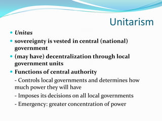 Federal And Unitary | PDF